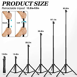 Phone Holder, 10.2" Selfie Ring Light with 65" Adjustable Tripod Stand, Dimmable LED Ring Light Kit for Tiktok/YouTube/Makeup/Photography,Selfie Stick and Ring Light 2 in 1