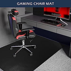 Chair Mat for Carpet, SALLOUS 60" x 46" Office Chair Mat for Carpeted Floors, Heavy Duty Chair Mat with Grips, Floor Protector Rolling Computer Desk Mat for Home Office (Black, Rectangular)