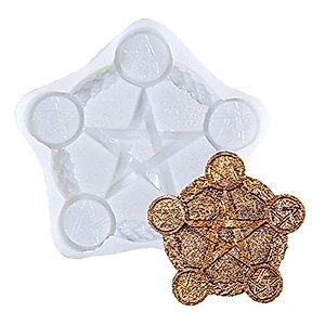 Activane NMSL Pentagram Candle Holder Silicone Mold, Handmade Altar DIY Mold Tea Wax Cup Candle Holder Mould for Divination and Blessing Ceremony Home Table Decor, White