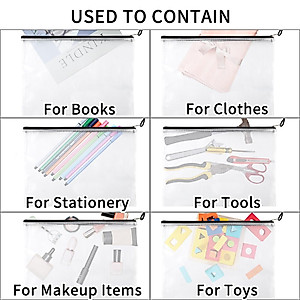 EOOUT 24pcs Mesh Zipper Pouch, Board Game Organizer, Storage Bags, Plastic Puzzle Bag for Organizing, Letter Size, A4 Size, for School Students Office Supplies