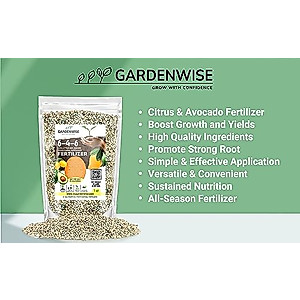 Gardenwise 6-4-6 Avocado and Citrus Tree Professional Fertilizer Plant Food for Outdoor/Indoor Gardening; Quick-Release Nitrogen Fertilizer; Orange, Lime, Avocado and Lemon Tree Fertilizer (2 QUARTS)