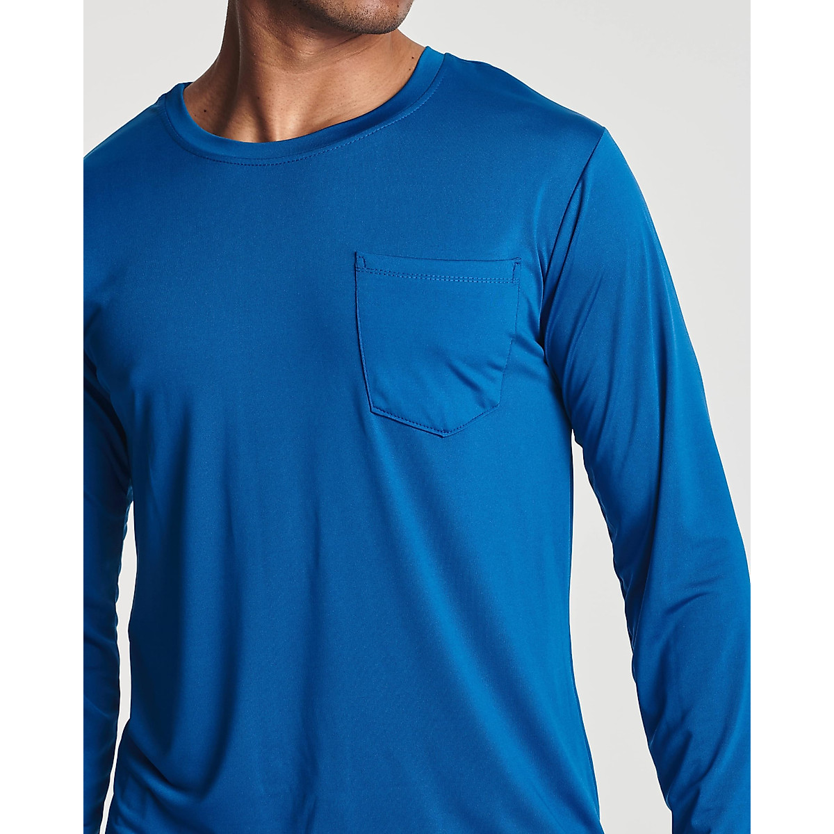 4 Pack:Men’s Long Sleeve Pocket T-Shirt Workout Quick Dry Crew UPF Sun Fishing Dri Fit Gym Tee Athletic Active Performance Casual Wicking Exercise Running Cool Sport Training Undershirt Top Set 1, XL
