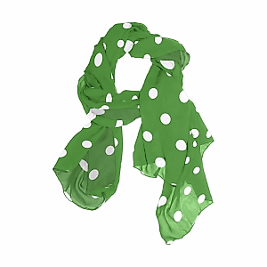 ALAZA Fashion Scarves Women Green White Polka Dot Ornament Shawl Wrap Long Chiffon Scarf for Outdoor
