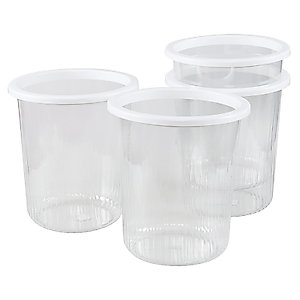 Julyeen 4 Packs Round Plastic Trash Can, 2.5 Gallon Clear Wastebasket Basket Bin for Bathroom, Bedroom, Kitchen