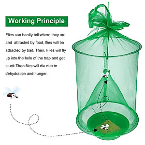 Dwcom 8 Packs Fly Traps Outdoor Hanging, Stable Fly Trap with Fly Bait, Reusable Fly Killer, Ranch Fly Trap, Fly Control Fly Hunter for Family Farm Park Orchard Garden