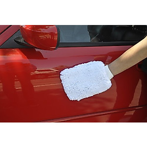 Detailer's Preference Premium Split Chenille Microfiber Wash Mitt for Car Cleaning, White