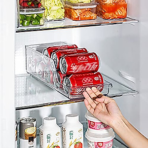 Lunhoo Beverage Can Organizer, Pantry and Refrigerator Storage Organizer Bins for Kitchen and Cabinet Pack of 2