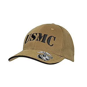 Rothco Deluxe Vintage USMC Embroidered Low Pro Cap, Coyote Brown