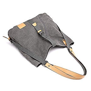 Jiamusi Women Purse Handbag Canvas Tote Bag Casual Shoulder Bag School Bag Large Capacity Canvas Backpack (Blue)