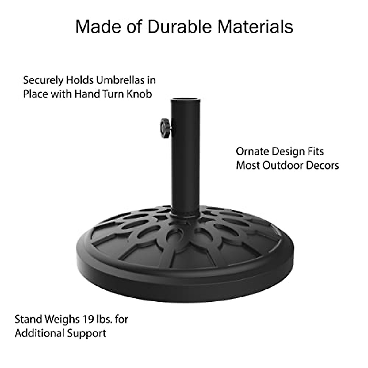 Pure Garden 50-100-RB Patio Umbrella with Auto Tilt – 10 Ft Easy Crank Sun Shade with 19lb Weighted Base for Deck, Porch, Outdoor Furniture, or Pool (Red)