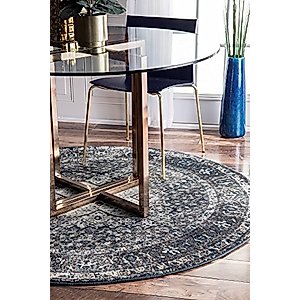 nuLOOM Vintage Kellum Area Rug, 5' 3" Round, Slate