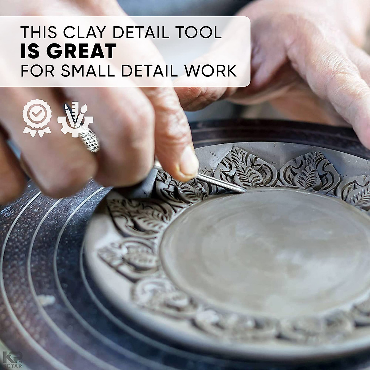 KETAR 4 Pcs Modeling Clay Carving Tools - Needle Tool Carving Kit Ceramic Pro Needles Detail Tools Sculpture Making Texture Tools