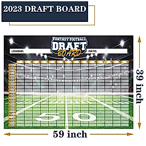KIKIGO Fantasy Football Draft Board 2023-2024 Kit Extra Large Set with 528 Player Labels 2023 Top Rookie Blank Label 14 Teams 20 Rounds Premium Color Edition
