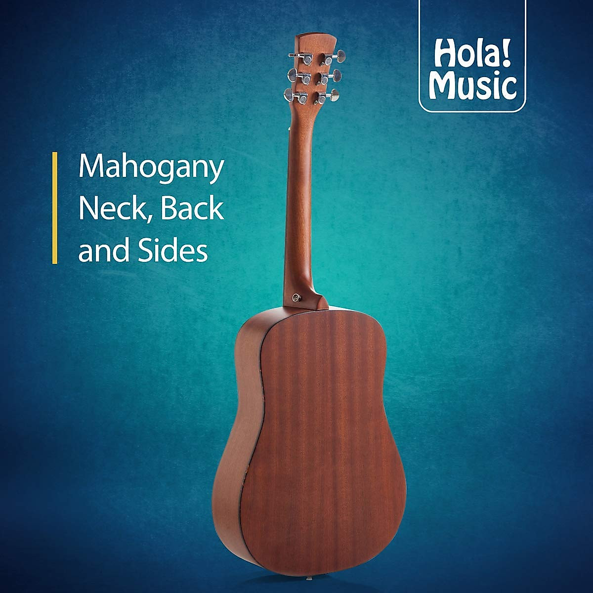 Hola! Music Acoustic Guitar Bundle for Beginners and Kids - 3/4 Size (36") Guitars - "Natural"