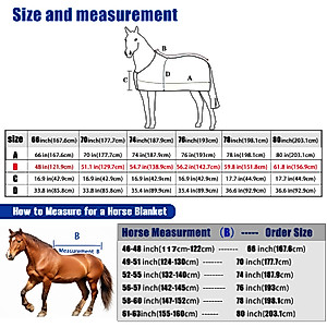 Waterproof and Breathable Horse Sheet|Horse Blankets for Real Horses|Adjustable with Tail Rainy Day Choices for Horses(76", Purple)