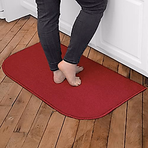 Washable Stain Resistant Kitchen Rugs with Latex Backing, Kitchen Mats for Floor, 18"x30" Red, John Ritzenthaler Company