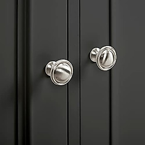 Knocbel Accent 2-Drawer Storage Cabinet with Double Doors, Buffet Sideboard Cupboard Coffee Bar Cabinet Entryway Hallway Foyer Table with Legs, 32" W x 18" D x 31" H (Black)