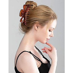 Prettyou Thick Hair Super Large Clips Crystal Plastic Claw Clamps Hairgrips Clips Accessories for Women, 2 pack. (A)