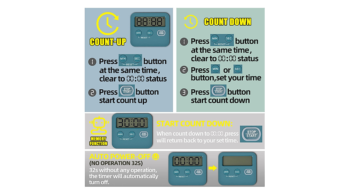 Silent Classroom Timer for Kids - 2 Pack AOUCE