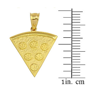 Textured 10k Yellow Gold Slice of Pizza Pie Charm Pendant