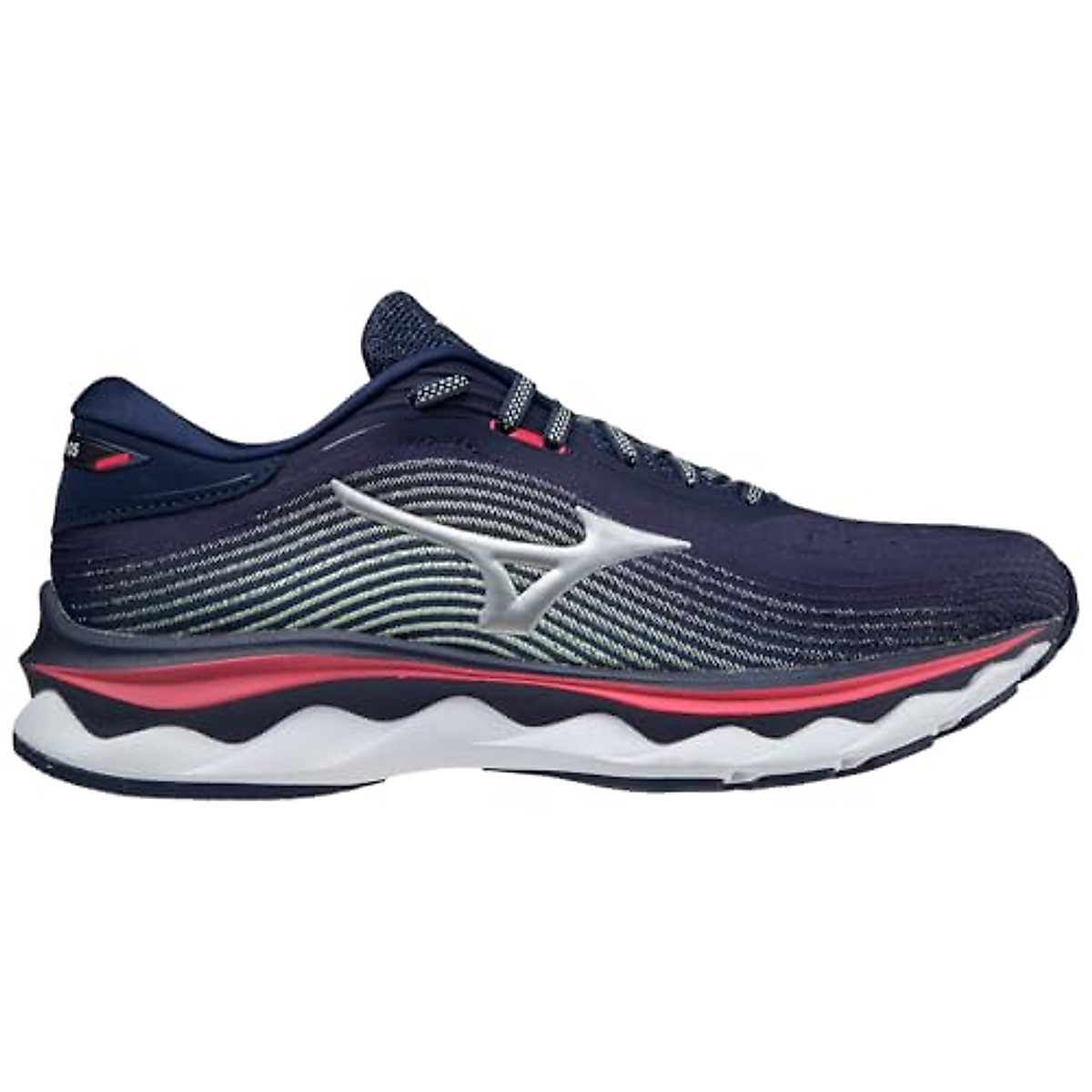 Mizuno Women's Wave Sky 5 Running Shoe, Peacoat, 8