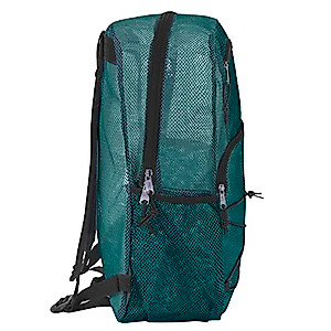 Deluxe See Through Mesh Backpack with Bungee Cord & Adjustable Padded Straps for Swimming, Travel (Green)