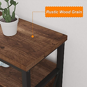 BON AUGURE Tall TV Stand for TVs up to 65 Inch, Industrial Wood Entertainment Center with Storage Cabinet, Farmhouse TV Media Console for Living Room and Bedroom (32 Inch High, Rustic Oak)