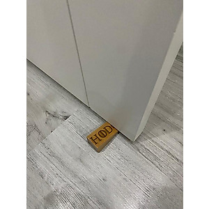 Natural Door Stop Hodor Stopper Elms Wood Ulmaceae Strong Hold Anti- Slip Rubber Wedge GOT Compatible with Every Surface 2 Pack Gift Engraved Merchandise Gag