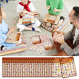 Shappy 39 Pcs Fall Bingo Game Cards Sets for Adults 28 Players Fall Festival Party Games Autumn Bingo Cards for School Classroom Family Activities Thanksgiving Party Supplies Decoration
