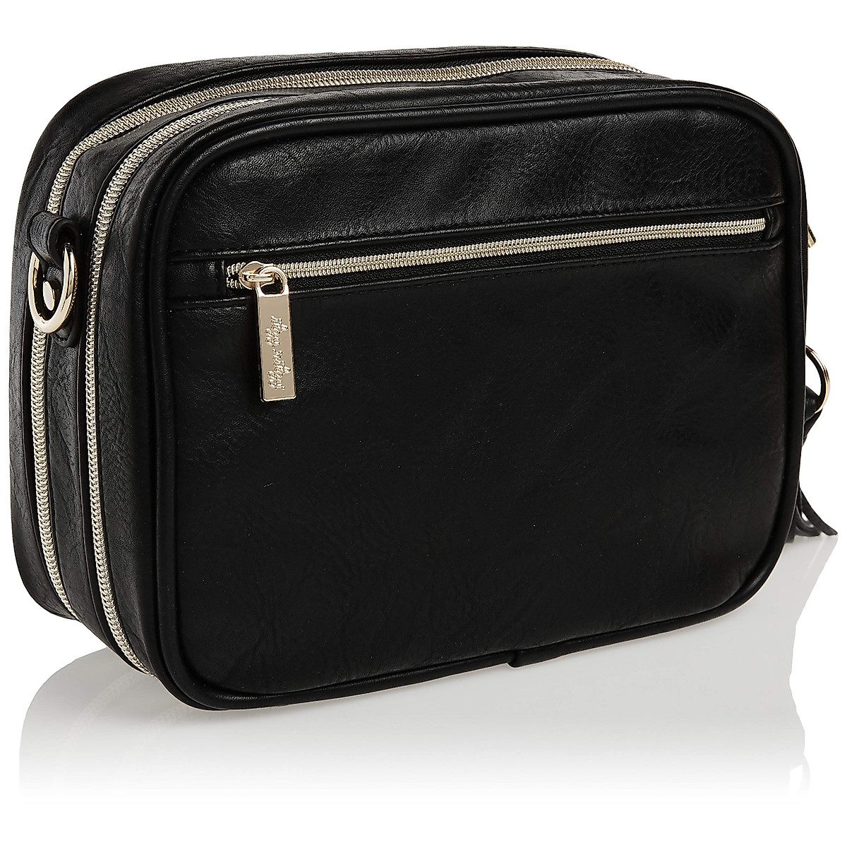 Chelsea + Cole for Itzy Ritzy Crossbody Diaper Bag - Includes 6 Pockets, Changing Pad & Tassel; Black with Sweetheart Print