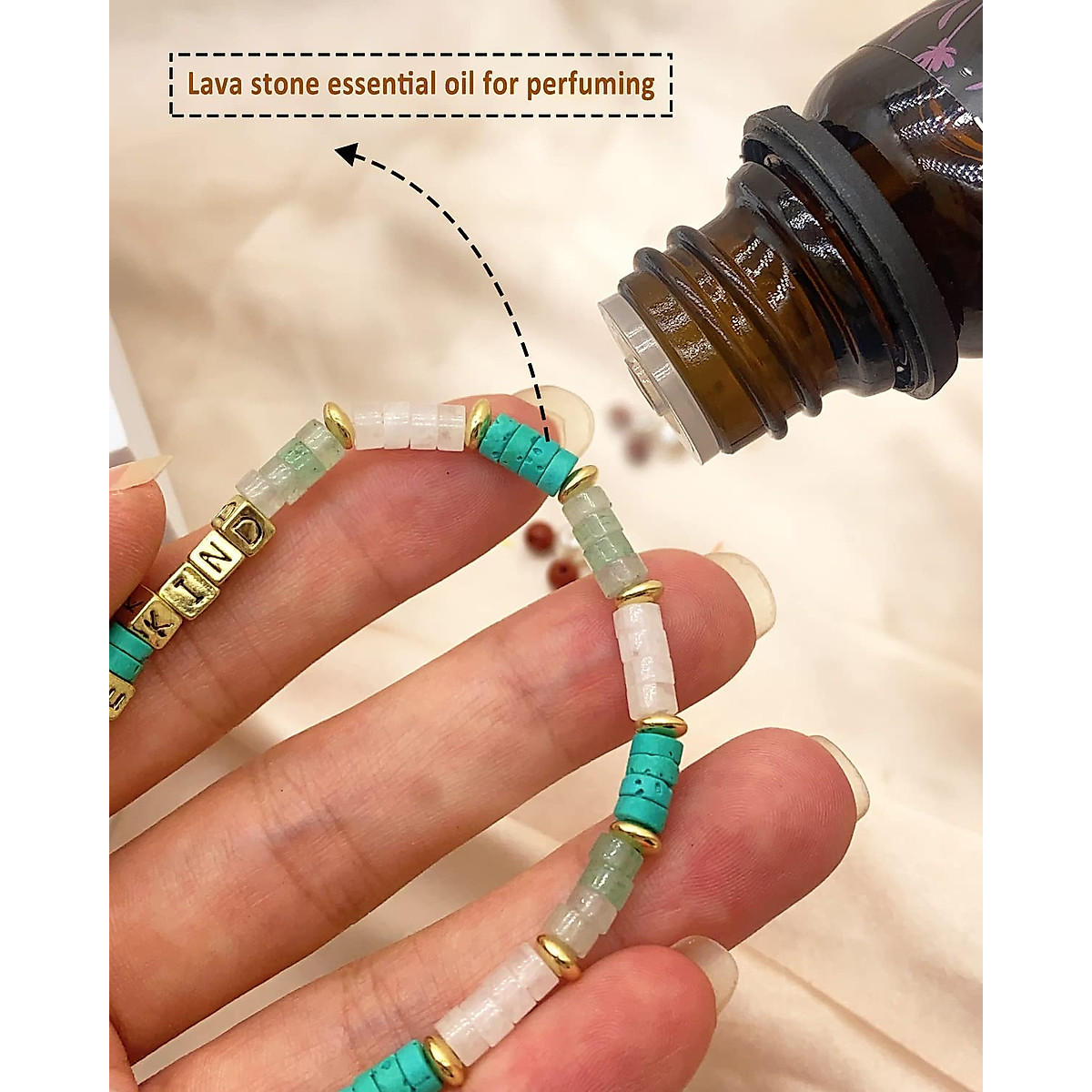 Bracelet Motivational Inspirational Beaded Mother Daughter Best Friend Granddaughter Crystal Jewelry Gifts for Women (W-Be kind bracelet)