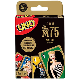 Mattel Games UNO 75th Anniversary Card Game with 112 Cards & Instructions for Players 7 Year Olds & Up, Gift for Kid, Family & Adult Game Night