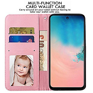 XYX Wallet Case for Samsung J7 2018/J7 V 2nd/J7 Refine/J7 Star/J7 Aero/J7 Crown/J7 Aura, Colorful Painted Pattern PU Leather Flip Case Kickstand with Wrist Strap, Rosa multiflora