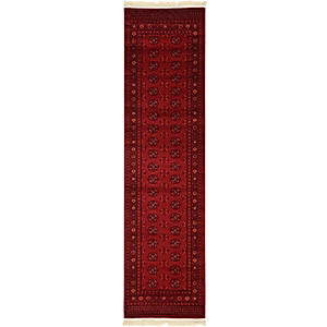 Unique Loom Tekke Collection Over-Dyed Saturated Traditional Torkaman Area Rug, 2 ft 7 in x 10 ft, Red/Burgundy