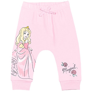 Disney Princess Belle Aurora Cinderella Infant Baby Girls 4 Pack Pants 12 Months