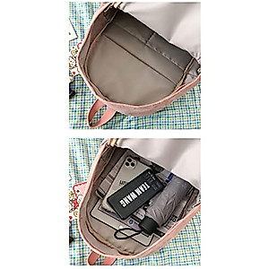 MBVBN Corduroy School Backpack, Casual Travel Laptop Backpack, Cute Student Bookbag for Girls Women, Bear Black