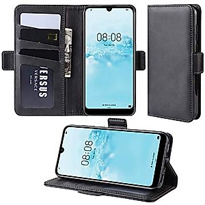 HualuBro Oppo Reno 2 Case, Oppo Reno2 Case, Premium PU Leather Full Body Shockproof Wallet Flip Case Cover with Card Slot Holder and Magnetic Closure for Oppo Reno2 / Reno 2 Phone Case - Black