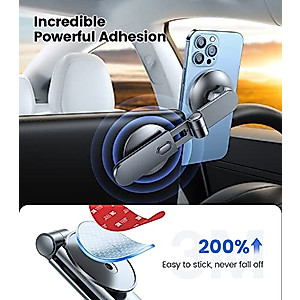 VICSEED Tesla Phone Mount【Strongest Magnet Power】Foldable Hidden Tesla Phone Holder Fit for All Phone, Tesla Model 3 Model Y for MagSafe Car Mount, Tesla Model Y Accessories, Tesla Model 3 Accessories