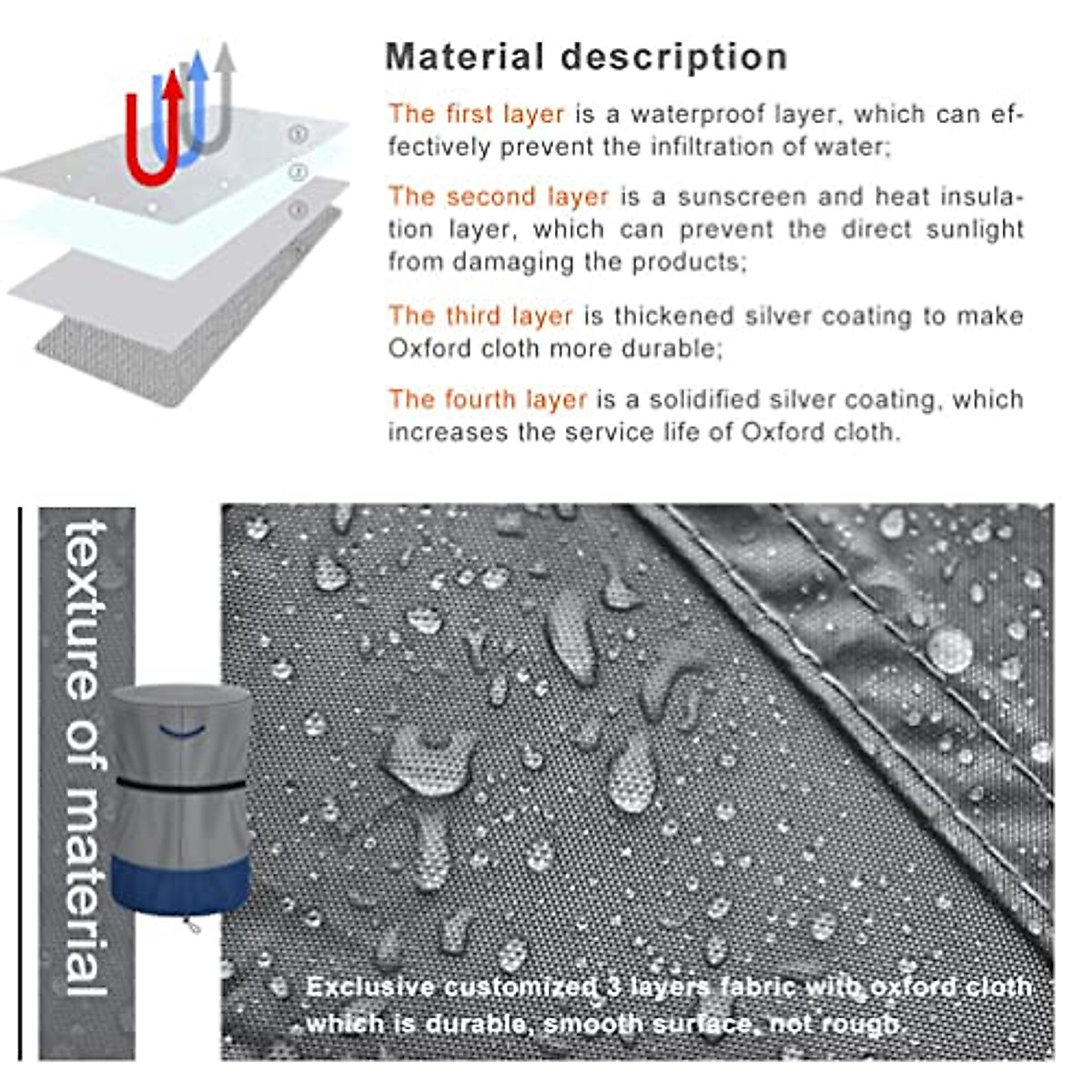 Pacific Cool Bar Cover Outdoor Patio Furniture Cover and Hot Tub Side Table Cover with 7.5 Gallon Beer and Wine Cooler Size: 20"x24"