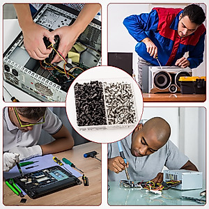 Zmbroll Hard Drive Screw Computer PC Case Screws KM6#-32 Flat Head Screws Countersunk Phillips Head for 3.5" inch Hard Drive Disk HDD Screws (Black200+Silver200)