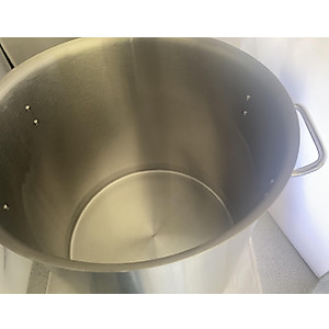 KIR Equipment 8.75 Gallons Stainless Steel Brewing Stock Pot with Spigot Spout + Lid Cover: Heavy-Duty 35 qt Kettle with Faucet Drain Valve Tap to Pour