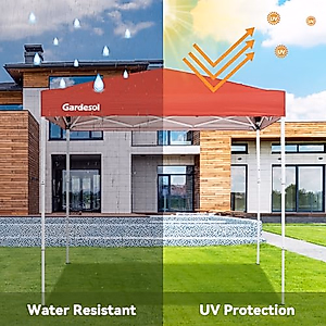 Gardesol 6'x4' E-Z Pop Up Outdoor Portable Canopy Tent with Carry Bag and White Frame, UV-Protected - Red