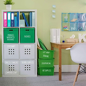 Talented Kitchen 142 White Office & Crafts Organization Labels. Clear Preprinted Stickers. Canister & Bin Labels to Declutter Craft Closet & Work Space