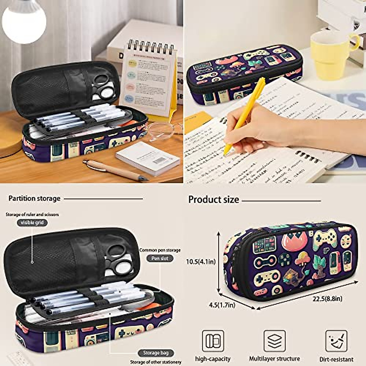 ZOCANIA Game Backpack for Kids Men Laptop Backpack School Bag Bookbag Gifts with Thermal Insulated Lunch Box & Pencil Case & Name Tag