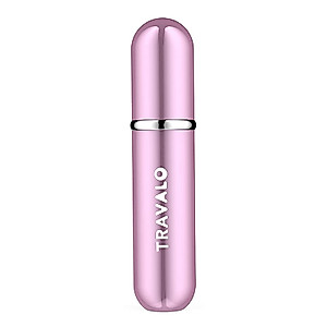 Travalo Classic Perfume Atomizer - U refill system - Elegant Metal Travel Atomiser - TSA Flight Approved Portable Mini Refillable Empty spray Bottle Glass-free Scent Pump Case - Pink 0.17 oz / 5ml