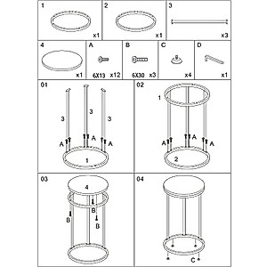 AZL1 Life Concept Accent Marble Sofa Laptop C Shaped Side Table for Living Room Bedroom Balcony Family and Office