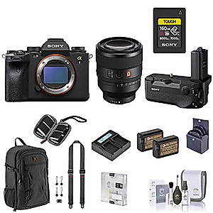 Sony Alpha 1 Mirrorless Digital Camera Bundle with FE 50mm f/1.2 G Master Lens, VG-C4EM Vertical Grip, Tough 160GB CFexpress Memory Card, Backpack, Strap, Spare Batteries, and Accessories