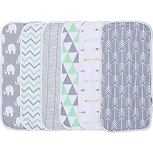 Burp Cloths for Baby Boy & Girl - Ultra Absorbent Burping Cloth Rags - Anti Shrink Unisex Burpy Clothes - Super Soft Jersey Cotton, Large 21"x10" - Thick for Newborn Cloth Diapers - 6 Pack