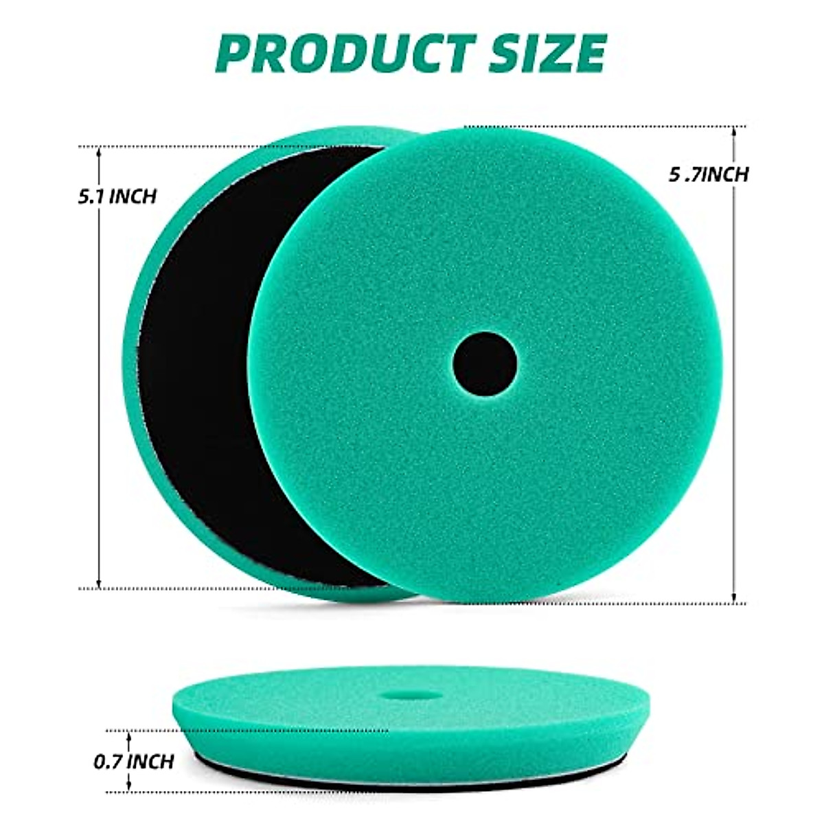 LUCKUT 3pcs 5 inch Polishing Pads, 5'' Track Buffer Pads Hook and Loop Buffing Pads, Foam Polish Pad for Compounding, Polishing and Waxing, for 5'' Backing Plate