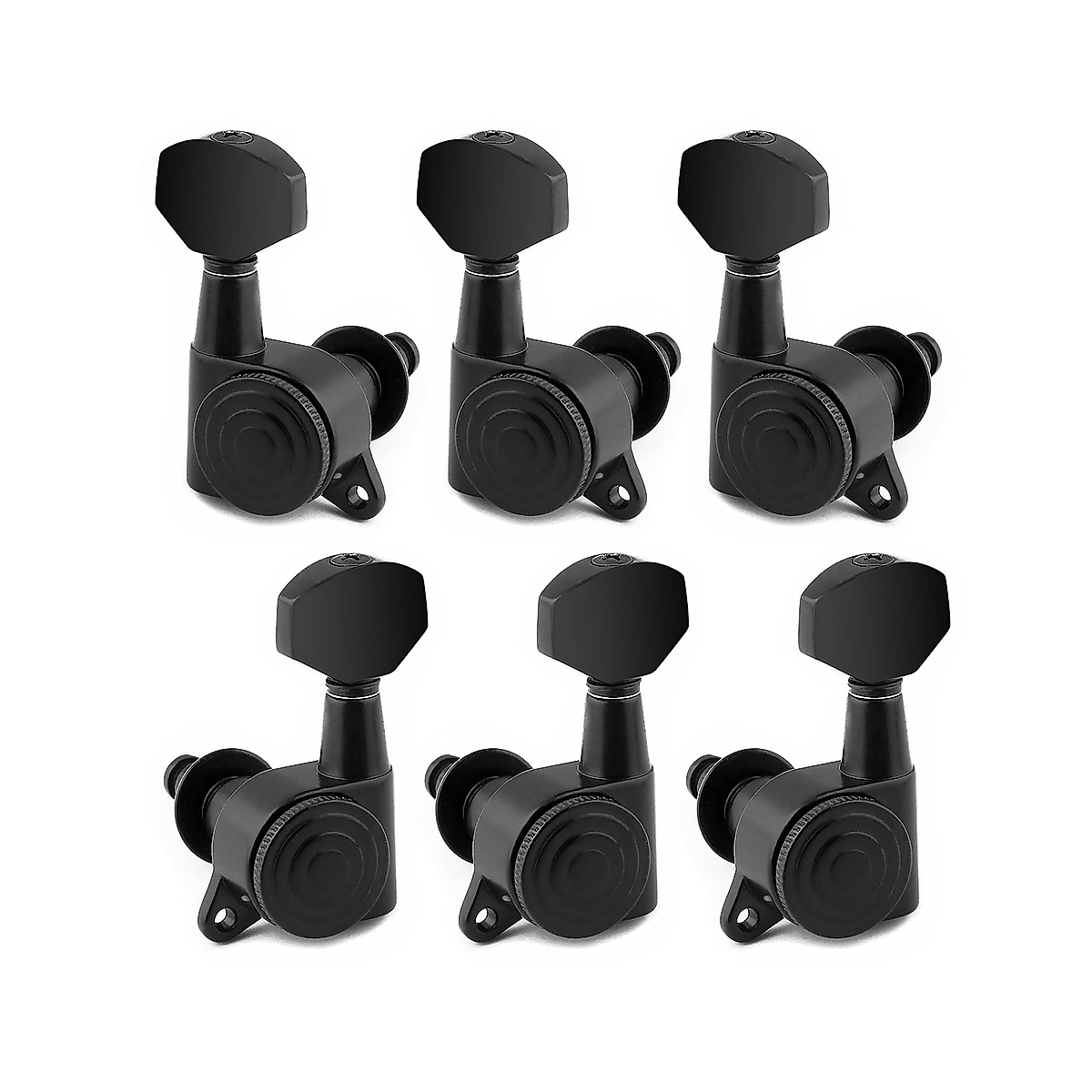 Bogart Locking Guitar String Tuning Pegs Sealed Machine Heads Tuners Tuning Keys 3 Left 3 Right for Electric Guitar or Acoustic Guitar Black., TP 21-BK-3L 3R-1